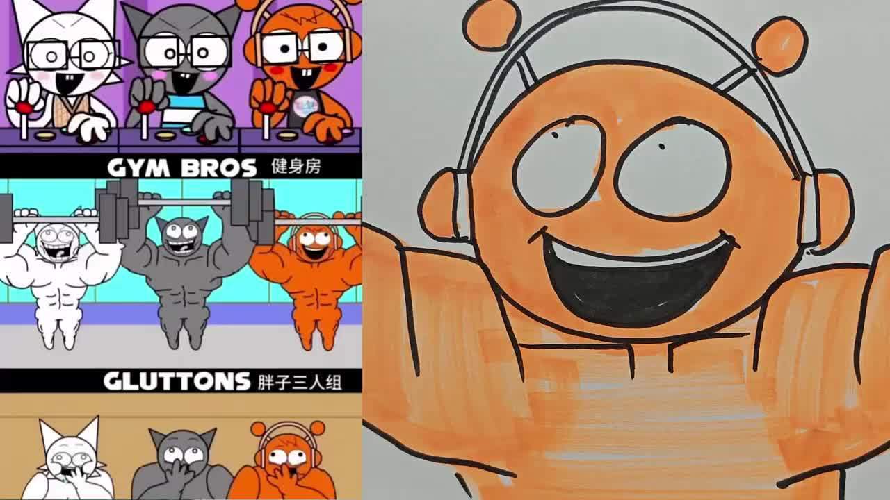 143.三个好强壮#简笔画 #动漫推荐 #二次元