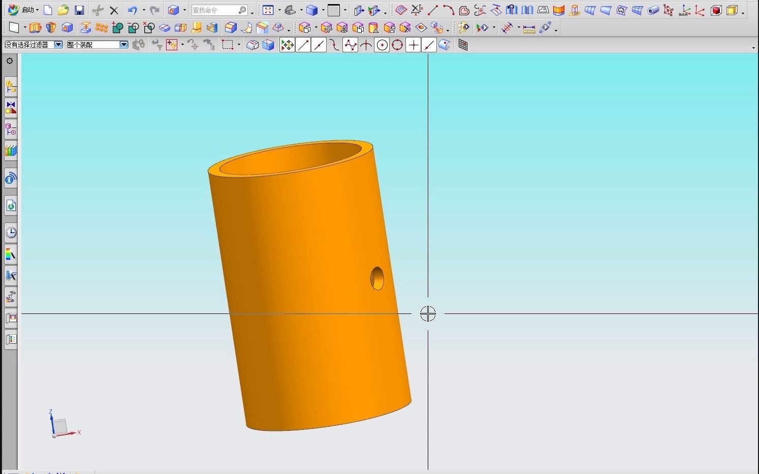 UG软件如何快速的在圆柱表面做垂直孔