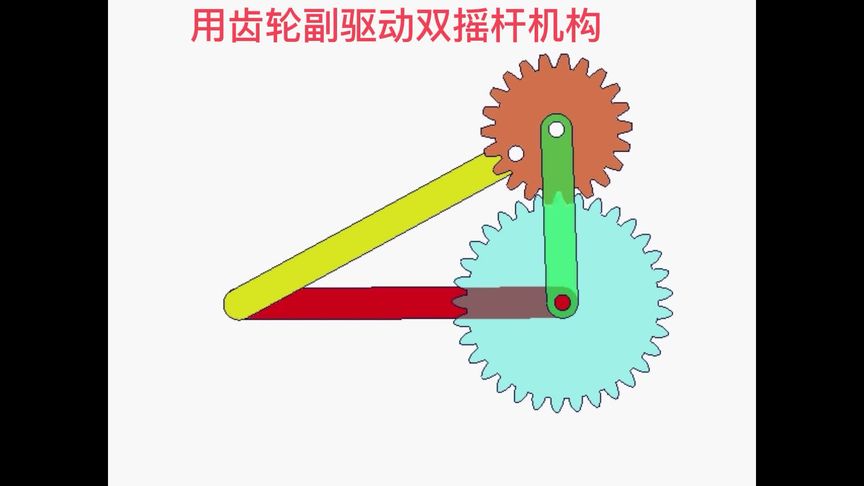 用齿轮副驱动双摇杆机构#机械动画 #三维建模 #机械设计