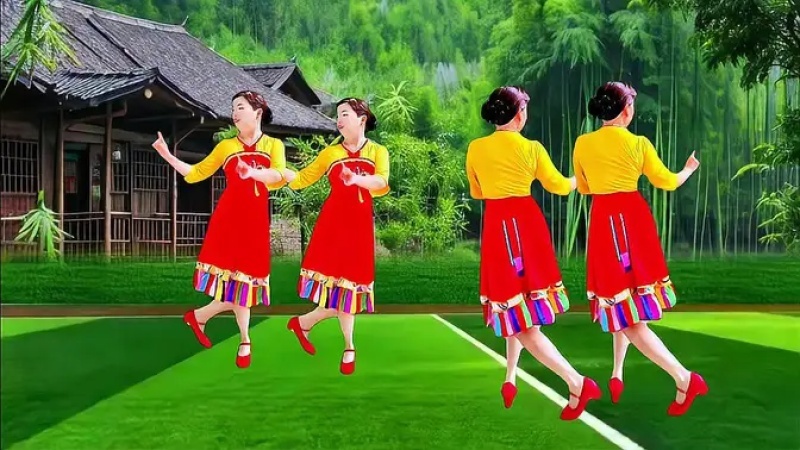 热门舞蹈,格桑拉,歌声悦耳动听,正背面展示