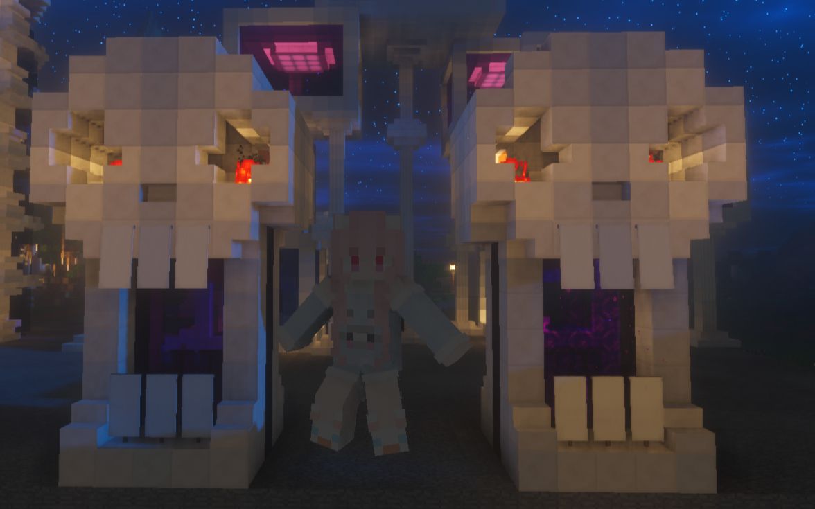 【我的世界】骷髅头地狱传送门,让你的地狱门生动起来。