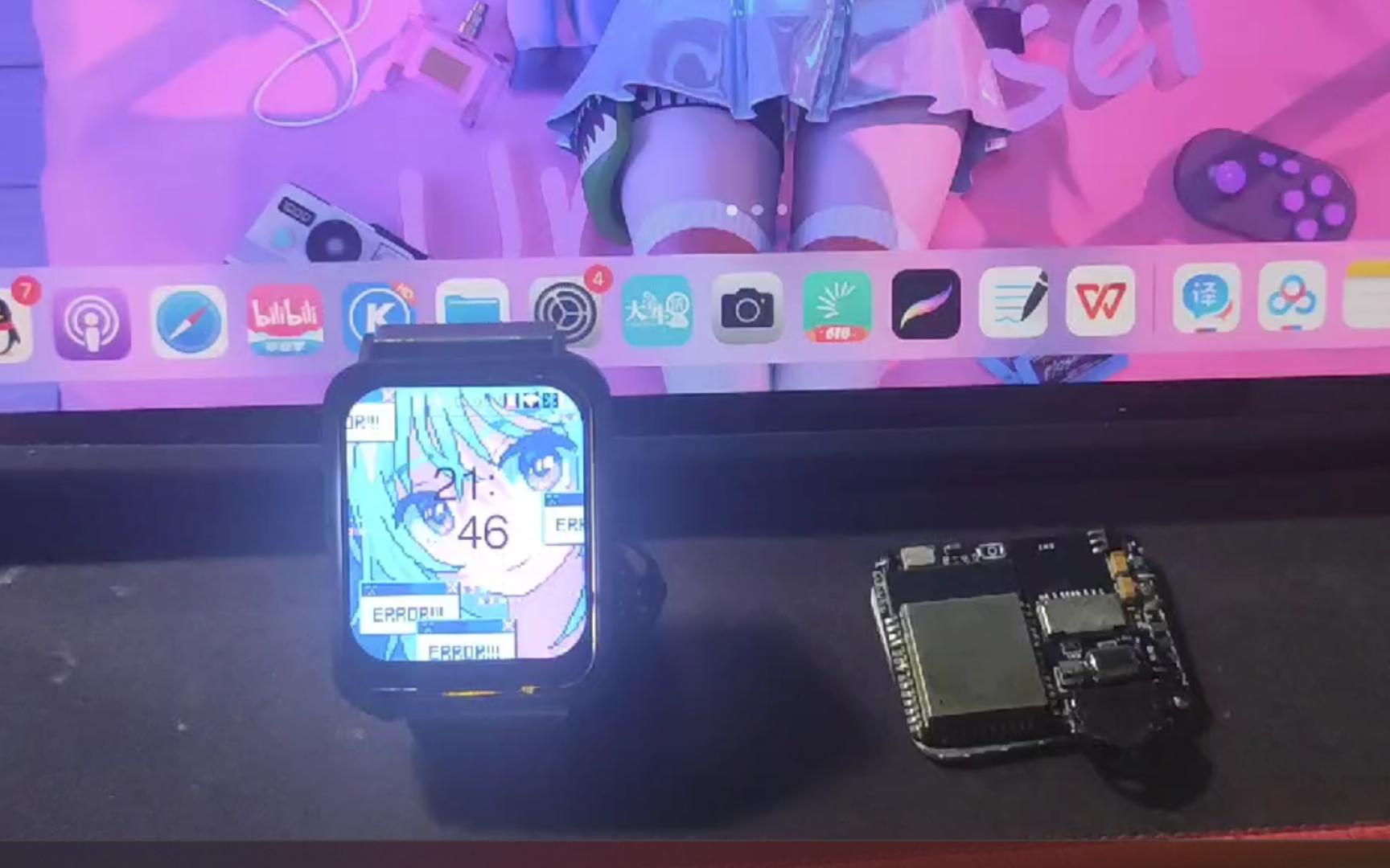 ...最薄的ESP32手表,开源蓝牙wifi sd卡 麦克风 震动马达,模块化拓展。