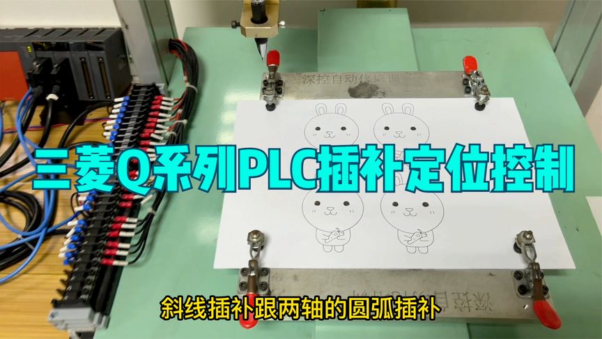 三菱Q系列PLC编程,通过三轴插补走小白兔的定位控制