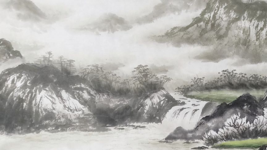 写意山水画,不但要注意笔法和墨法,更要重视用水法
