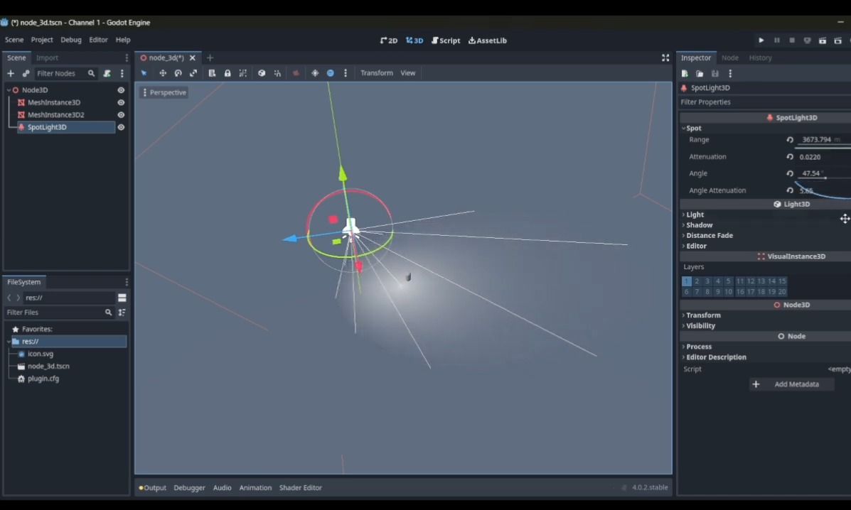 Godot 4 中的 Light3D 灯光光照节点的解释教程!