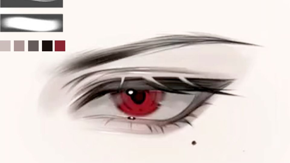 【绘画教程】我流超简单保姆级二次元眼睛画法,从线稿到细化上色...