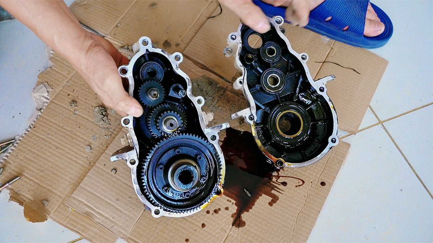 电动车差速器工作原理你知道吗?伍哥也是第一次拆卸,一起来学习