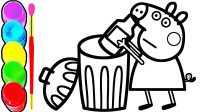 小猪佩奇简笔画:跟着佩奇学习如何做到垃圾分类!