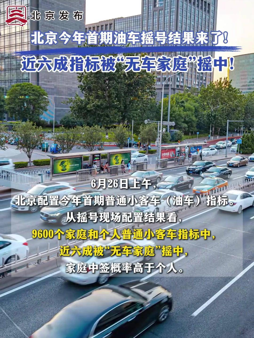 北京今年首期油车摇号结果来了!近六成指标被"无车家庭"摇中!#北京...