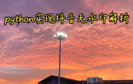python 实现抖音视频无水印解析