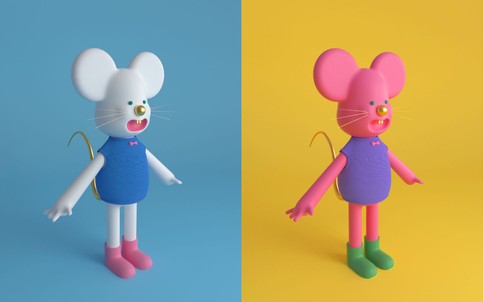 C4D角色建模教程,体积建模快速制作卡通角色