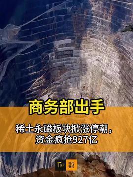 商务部出手!稀土永磁板块掀涨停潮,资金疯抢927亿#稀土永磁 #商务部 ...