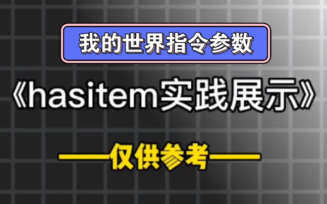 我的世界指令参数hasitem实践展示:仅供参考_我的世界
