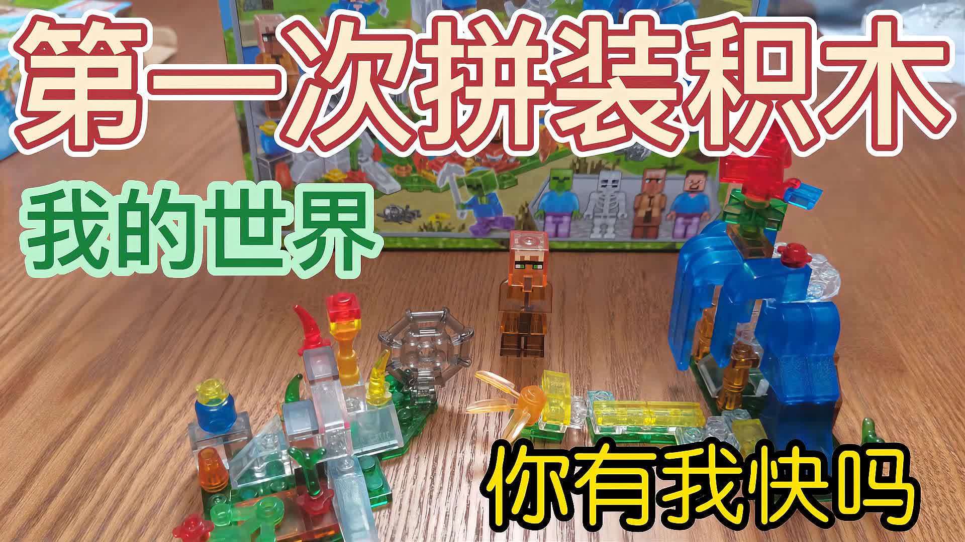 我的世界积木,花十元钱在小卖部买两盒积木,花了一个小时才完成