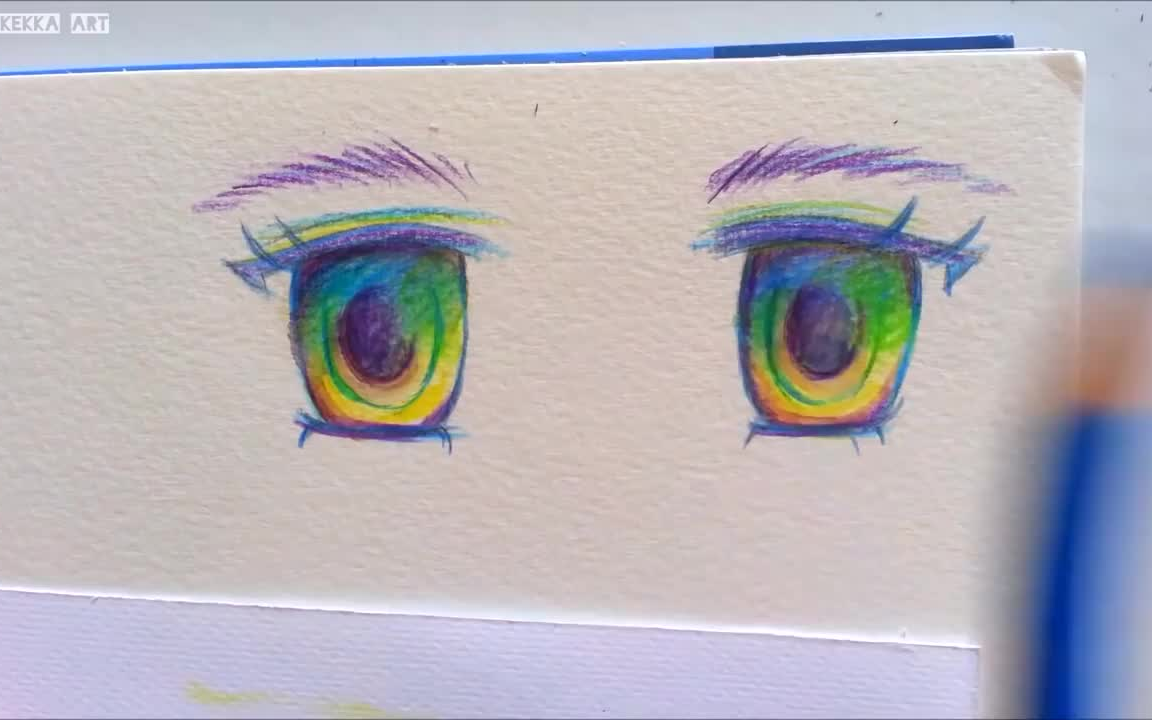 【干货教程】如何用水彩铅笔画萌漫画动漫眼睛(4种方法)