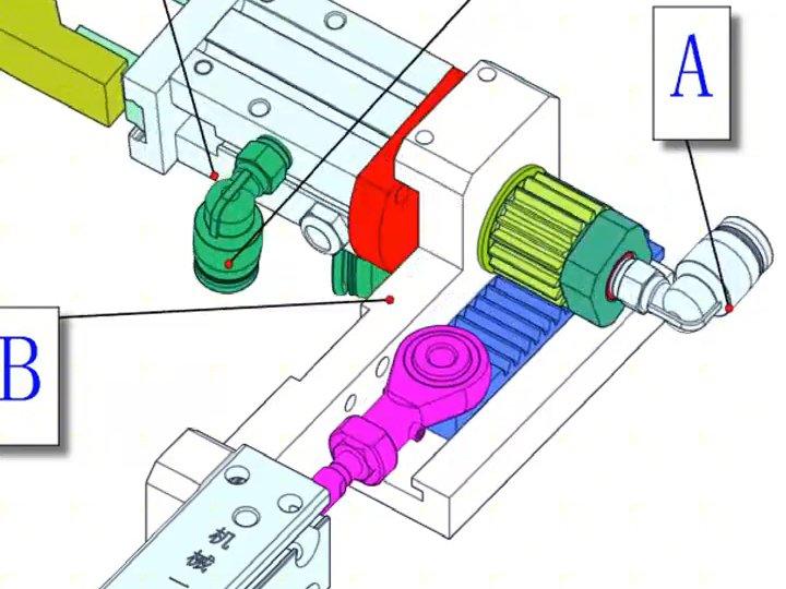 齿轮齿条180度翻转取放料机构