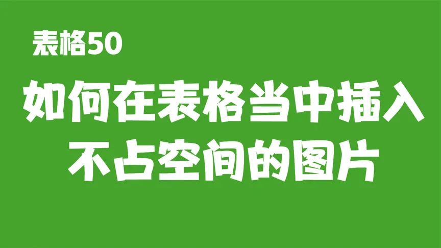 50如何在表格当中插入不占空间的图片