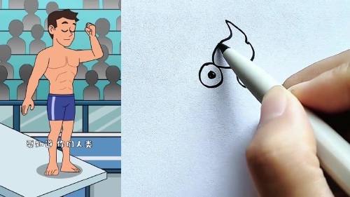 3022. 你了解跳水运动员吗?创意简笔画,儿童画,少儿创意美术