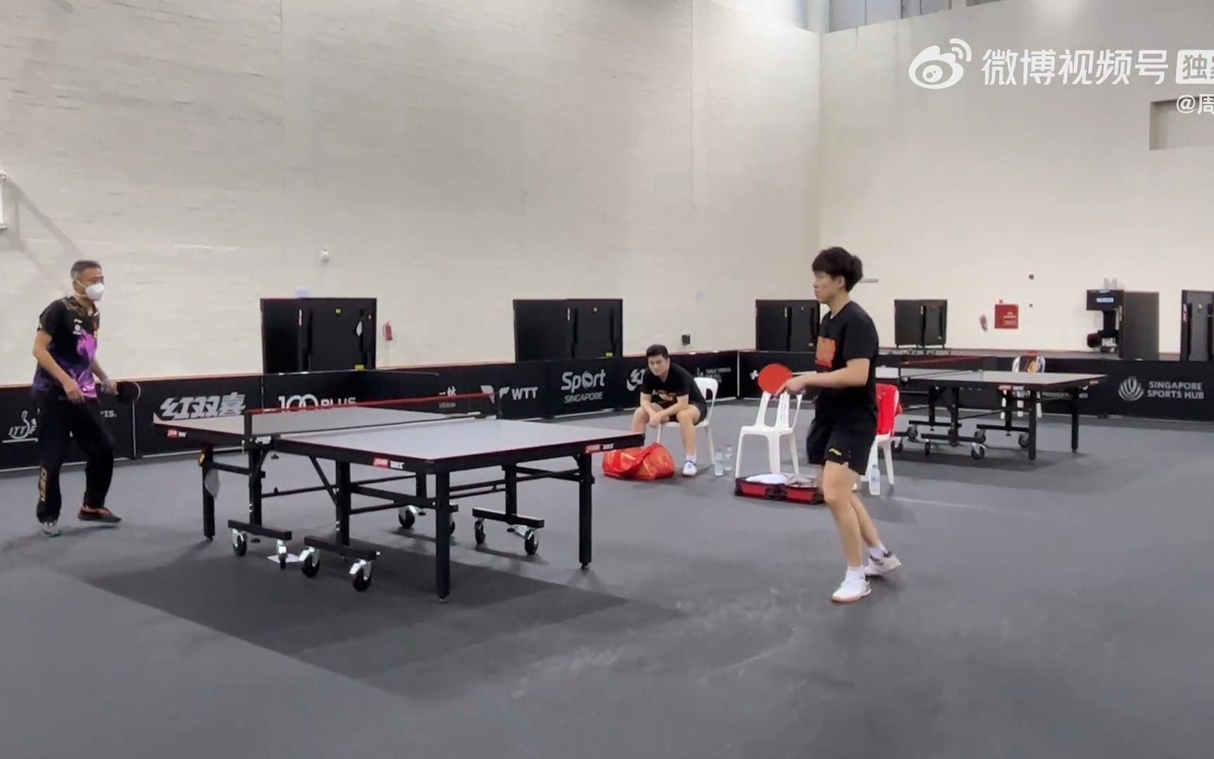 wtt新加坡大满贯赛男单半决赛,女双决赛赛前训练220319