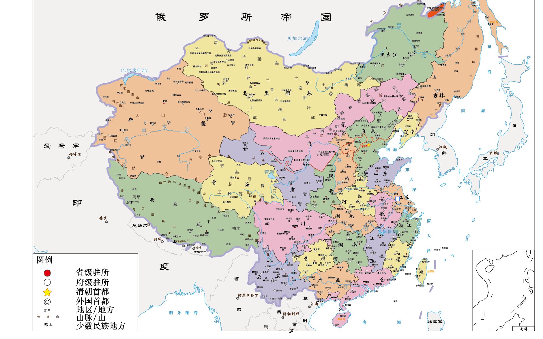 清朝地图矢量图