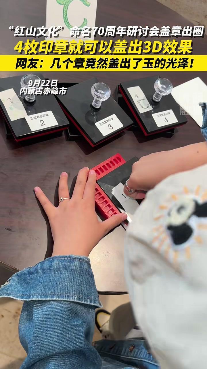 .研讨会盖章出圈4枚印章就可以盖出3D效果网友:几个章竟然盖出了玉.