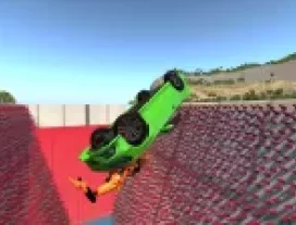 BeamNG drive车祸模拟:试验假人撞到尖峰车上