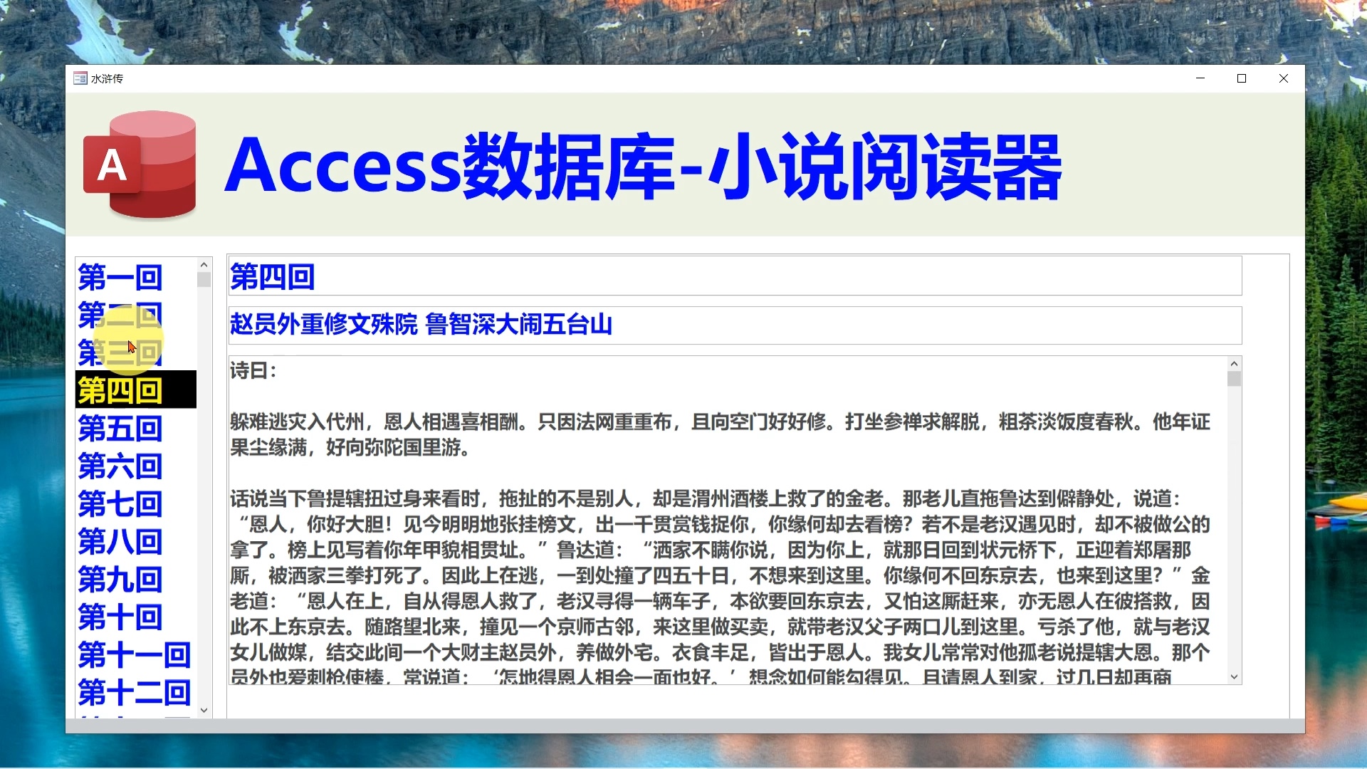 Access数据库-小说阅读器演示