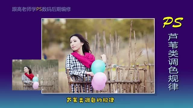 Ps芦苇类照片调色规律主要用可选颜色工具渲染色彩ps教程ps小技巧