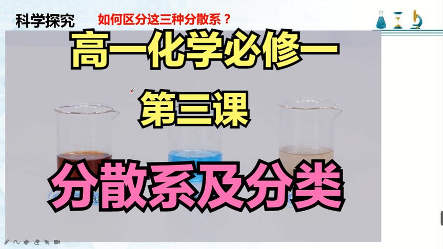 高一化学必修一,第三课,分散系及其分类