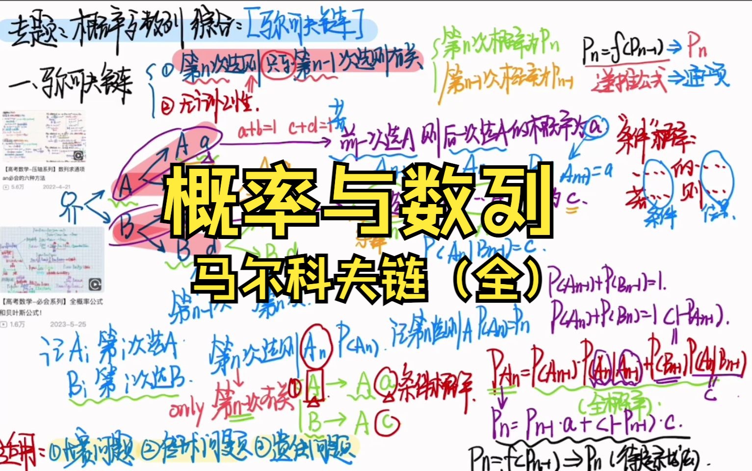 【高考压轴】概率与数列:马尔科夫链(全)