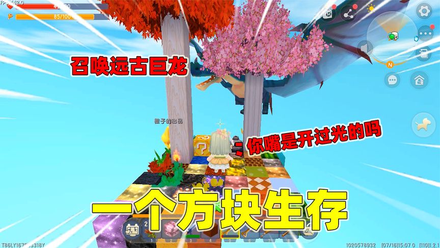 迷你世界:幸运方块生存!出生只有一个方块,装备好坏全靠运气!