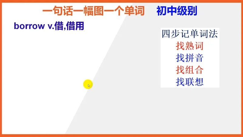 初中英语单词 15秒快速背单词borrow借用