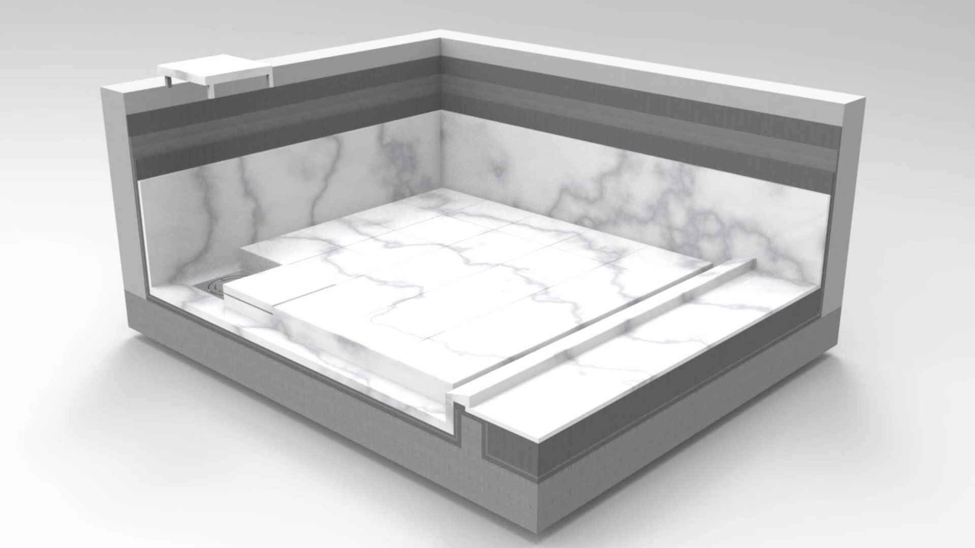 淋浴房地面做法演示