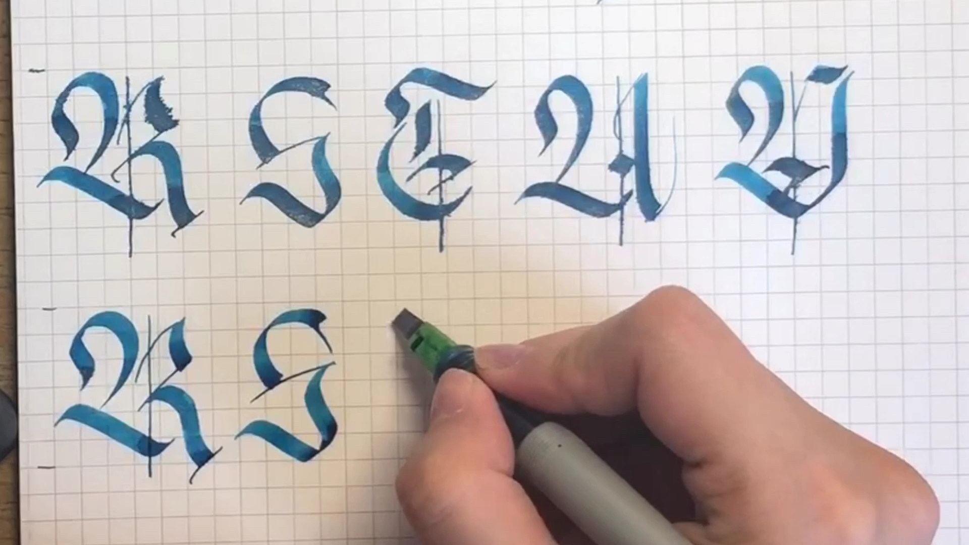 【Calligraphy】【英文书法】Black Letter 大写字母教程 M ～ Z