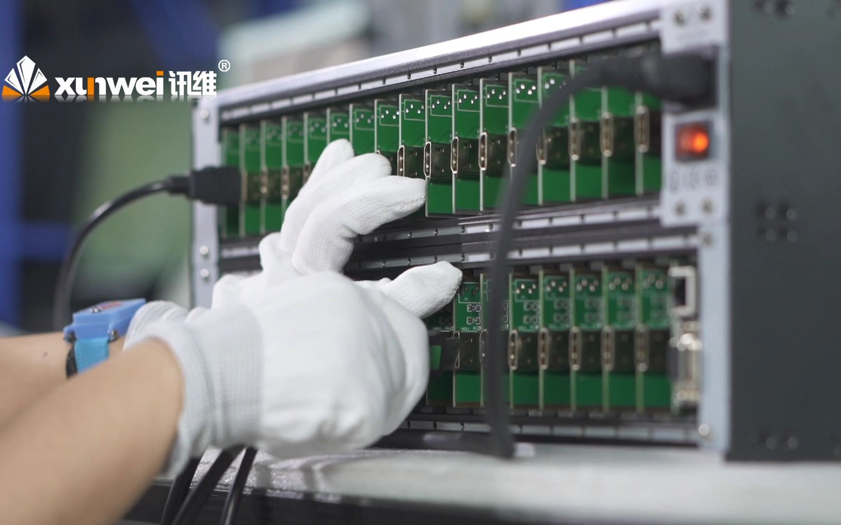 讯维高清数字混合矩阵信号通道测试场景!