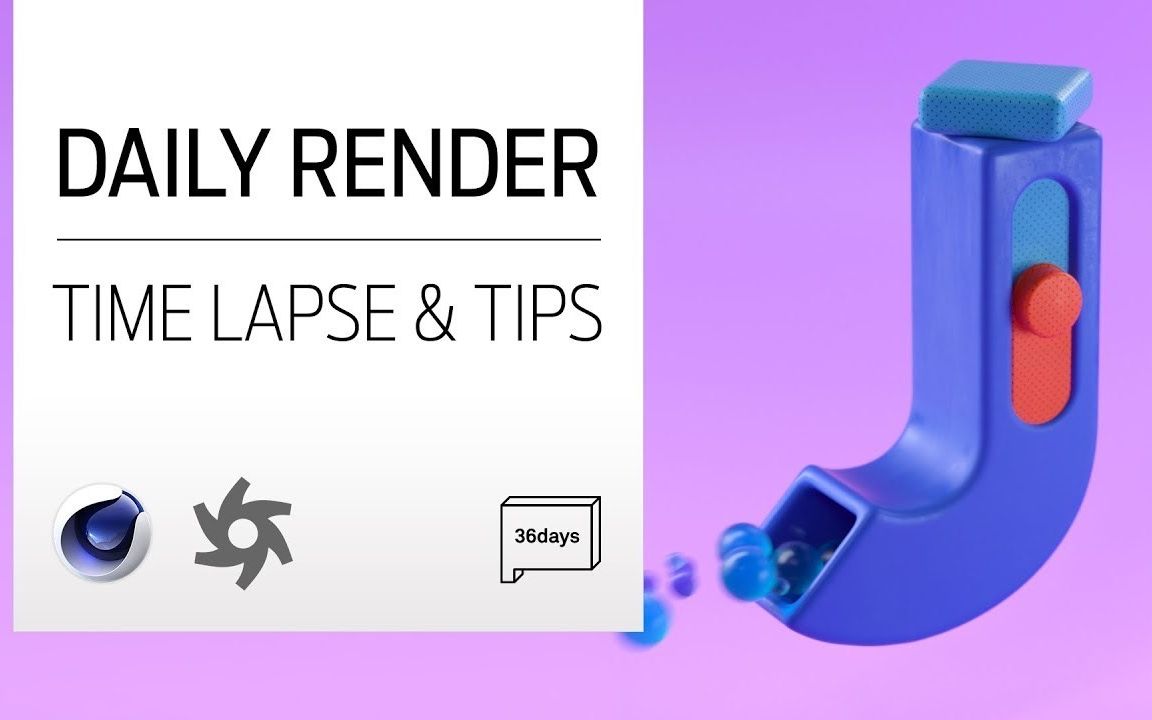 C4D+OC 意动J字体创意小动画制作(中英文字幕)