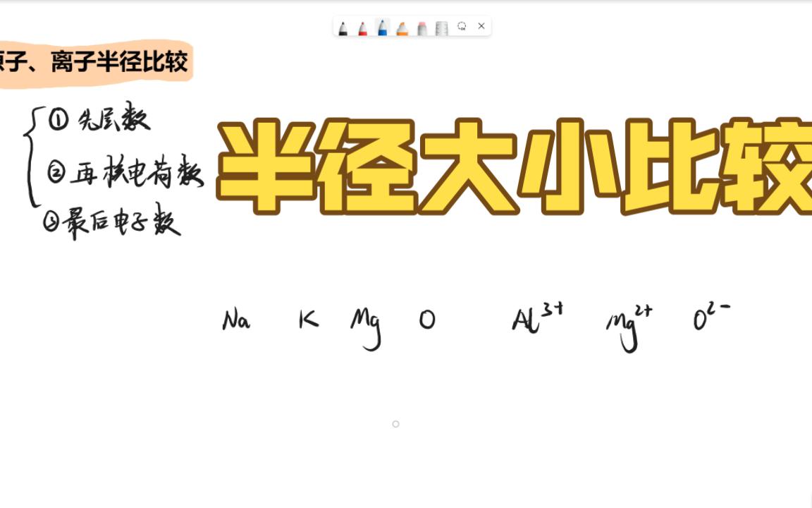 原子离子半径大小的比较