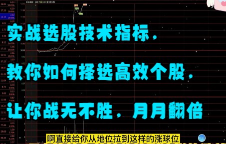 实战选股技术指标,教你如何择选高效个股,让你战无不胜,月月翻倍