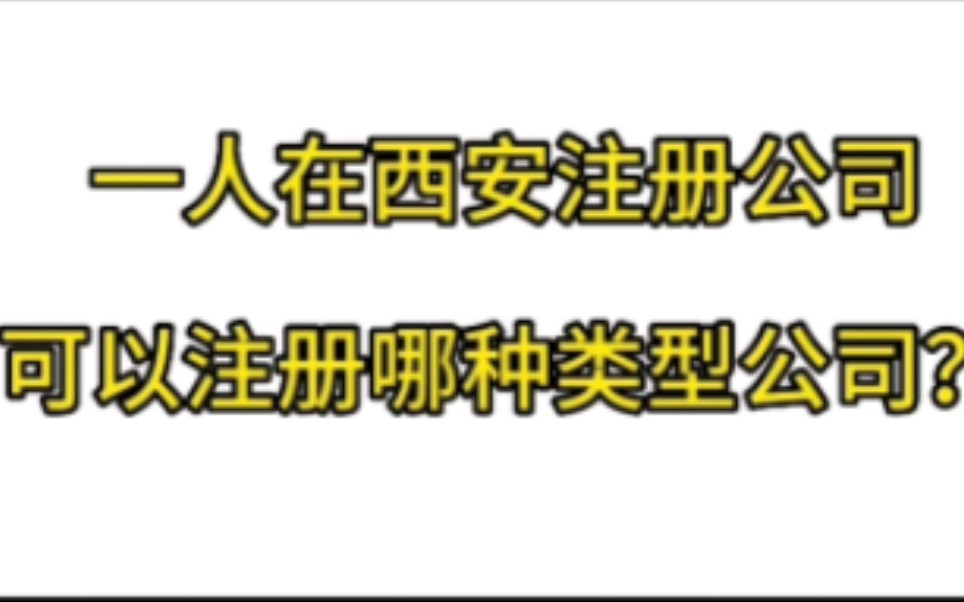 一个人在西安注册公司,可以选择哪种类型的公司?