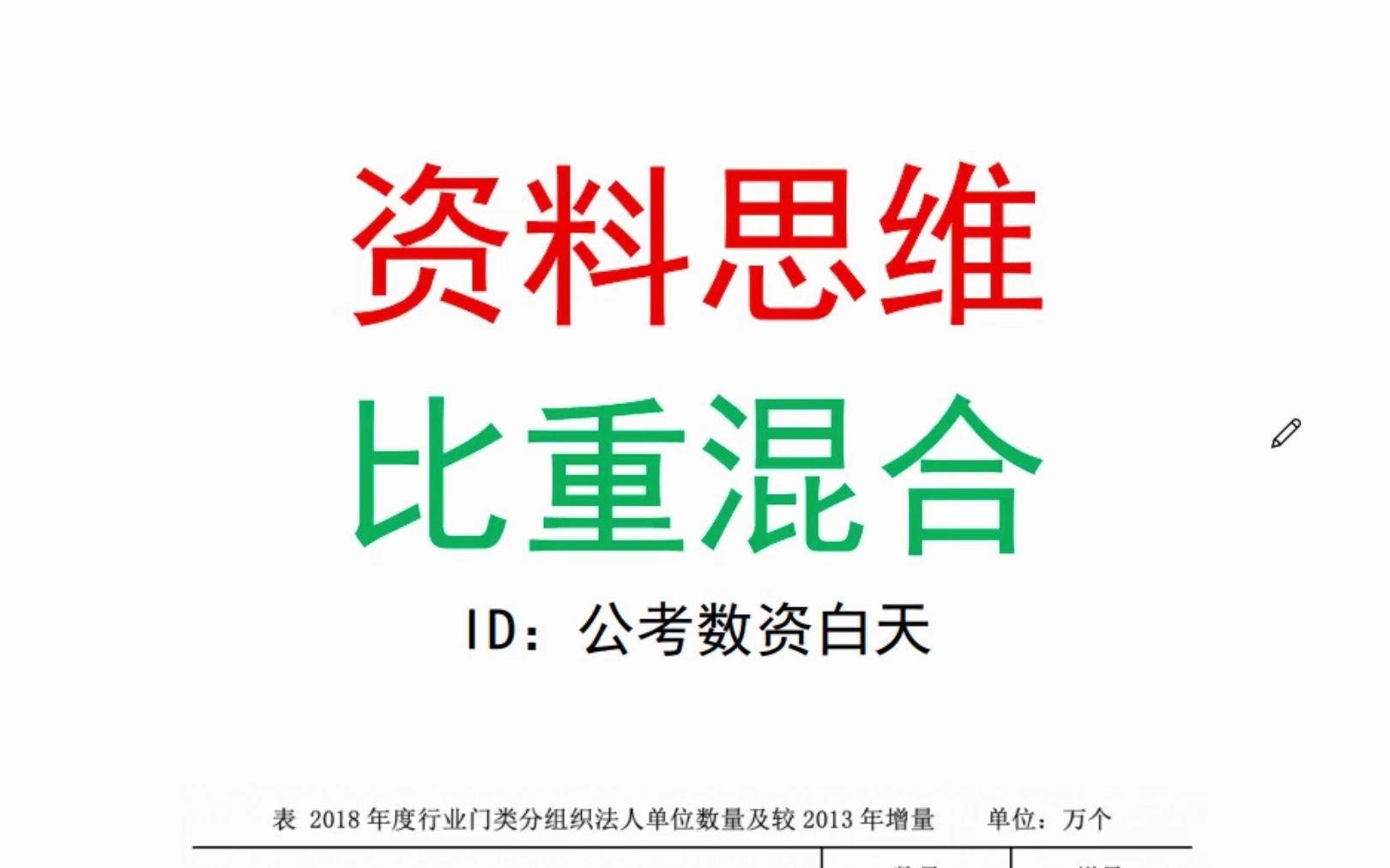 资料分析-混合比重-两期比重差(多思维解题)