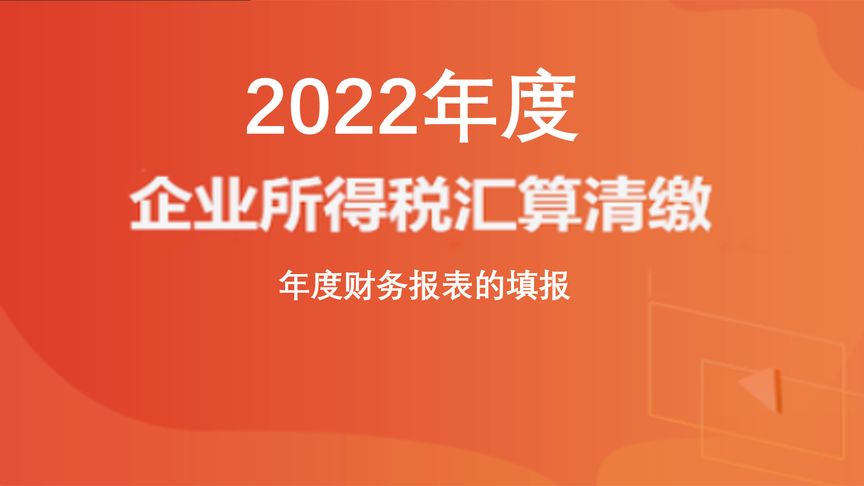 2022年度汇缴-年度财务报表的填报