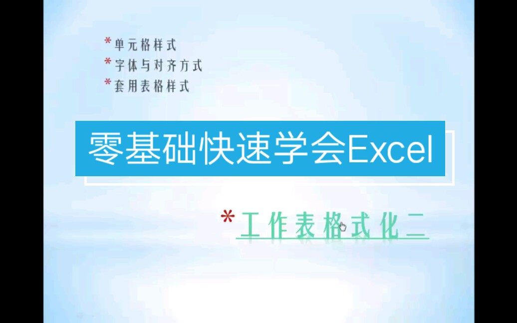 零基础快速学会Excel工作表格式化(二)