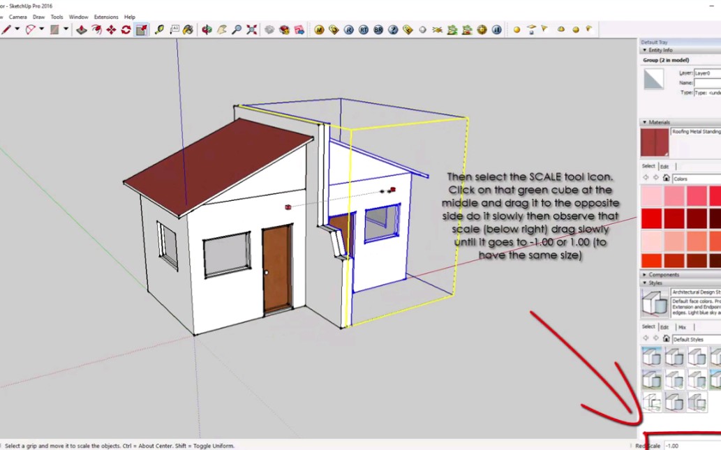 【sketchup进阶教程】su 镜像的操作方式。