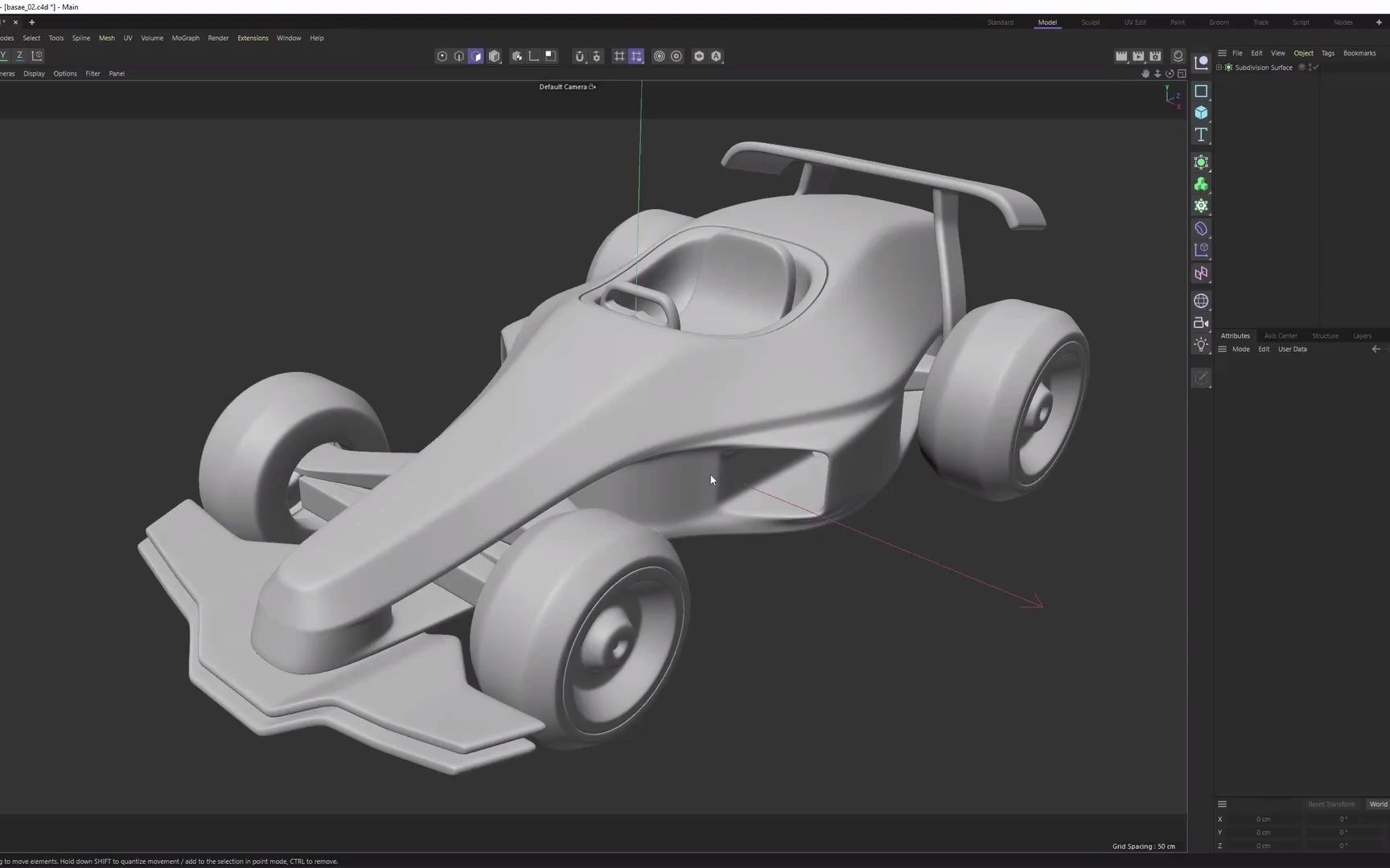 初学者 3D 建模 #7 | 赛车 | Cinema 4D SubD 曲面建模教程(中文字幕)