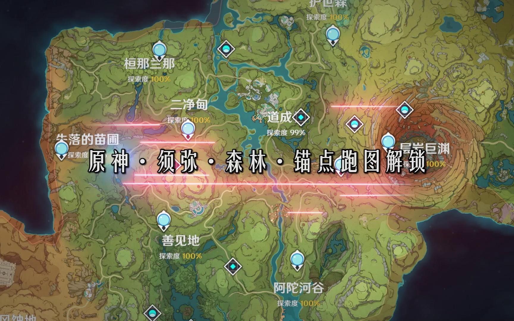 原神·须弥·森林·锚点解锁·二净旬·须弥城西侧到恒那兰那全2锚...