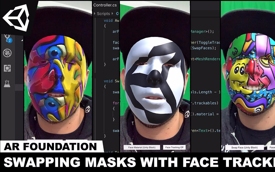 Unity3d AR Foundation -添加带有AR人脸跟踪的面具,并打开和关闭人脸...