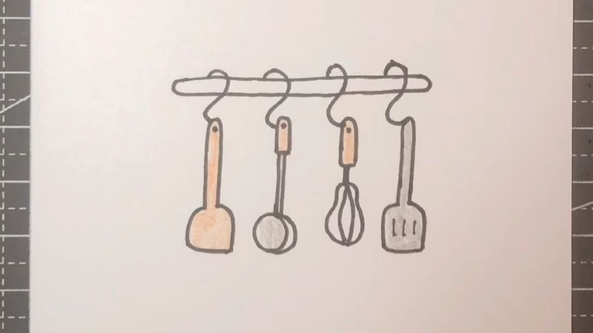 简笔画,厨房的工具
