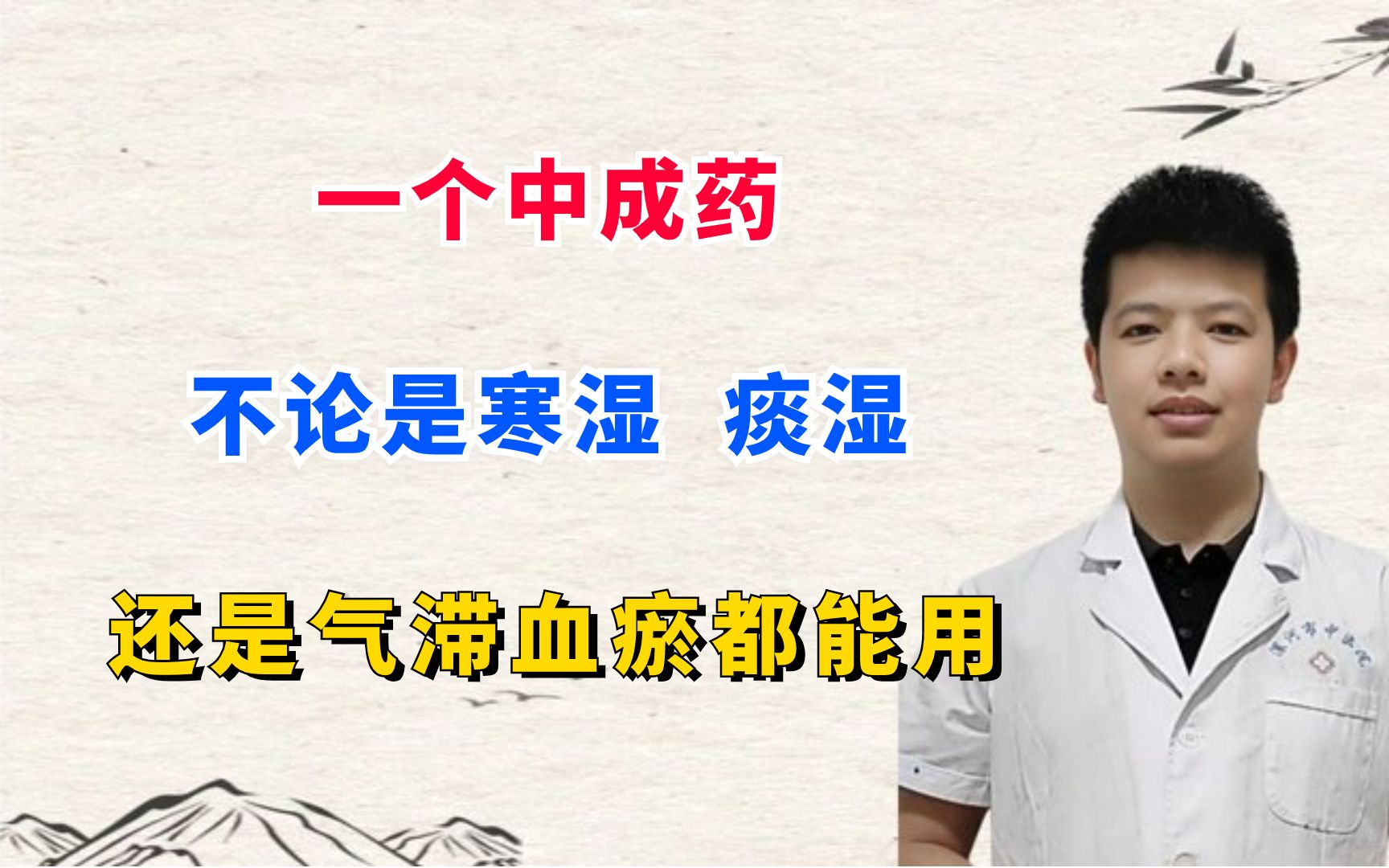 一个中成药,不论是寒湿、痰湿,还是气滞血瘀都能用