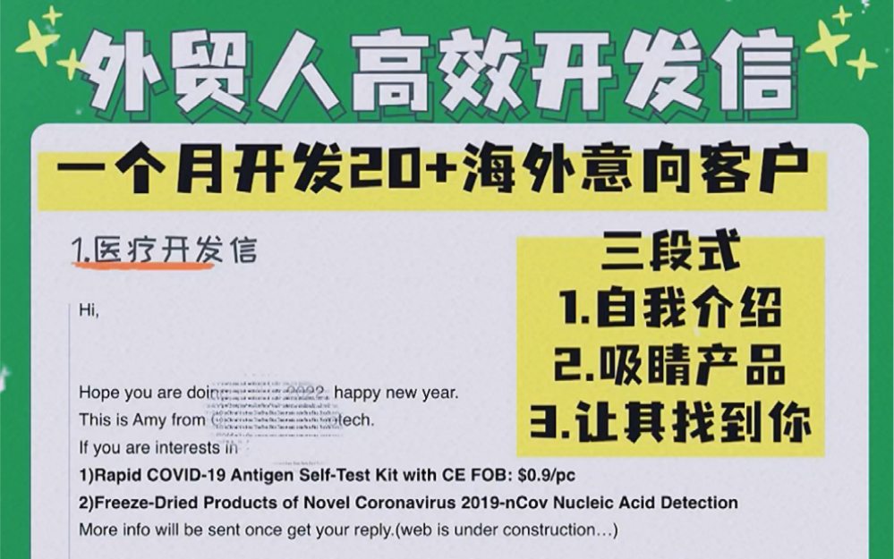 外贸高效开发海外客户一个月20+意向客户,无平台自主开发,找到目标...