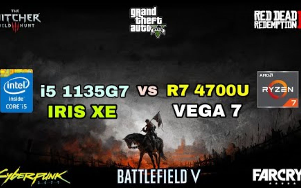 Intel Iris Xe核显vs AMD Vega 7核显 2021游戏测试对比